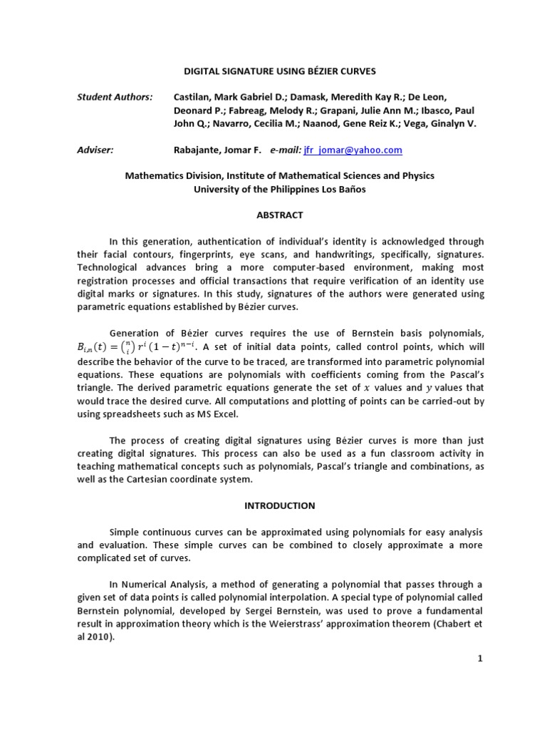Digitized Signatures | PDF | Curve | Analysis