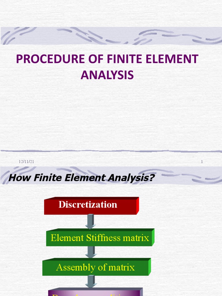 Procedure of Finite Element Analysis | PDF | Finite Element Method ...