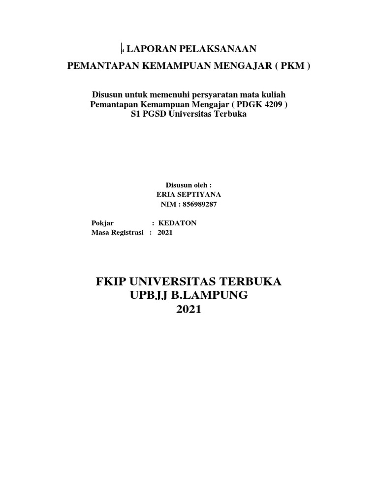 Laporan PKM | PDF | Karier & Perkembangan