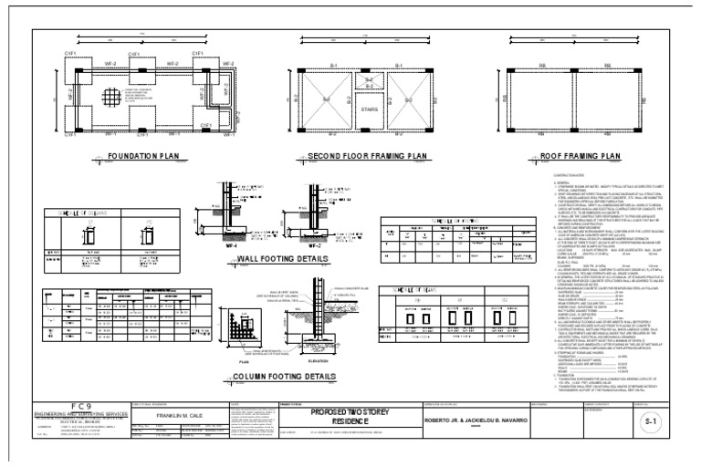 Foundation Plan Second Floor Framing Plan Roof Framing Plan: C1F1 C1F1 C1F1 RB RB | PDF ...