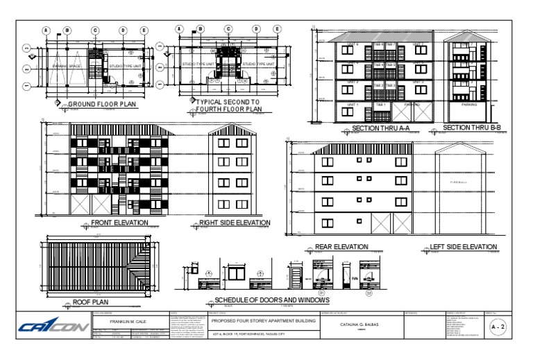 Section Thru A-A Section Thru B-B: Ground Floor Plan Typical Second To ...