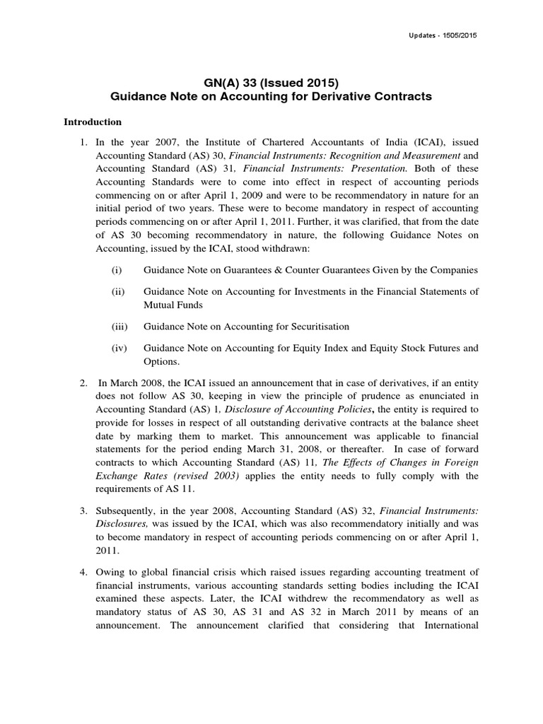 Guidance on Derivative Contracts Accounting | PDF | Derivative (Finance ...