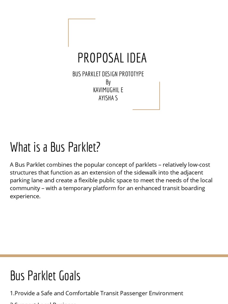 Proposal Idea: Bus Parklet Design Prototype by Kavimughil E Ayisha S ...