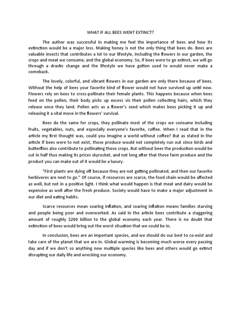 What If All Bees Went Extinct | PDF | Bees | Pollination