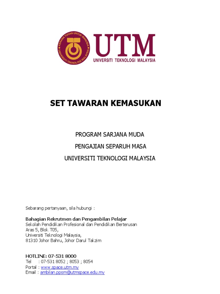 Tatacara Pendaftaran UTM SPACE | PDF