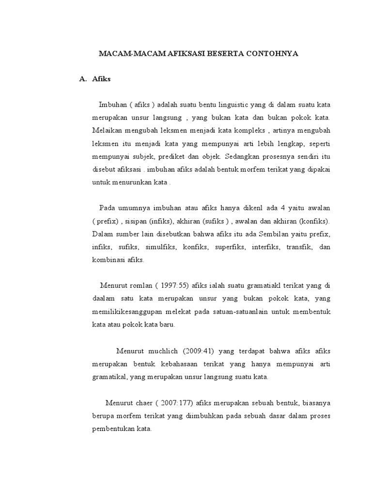 Kel 5 - Macam-Macam Afiksasi Beserta Contohnya | PDF