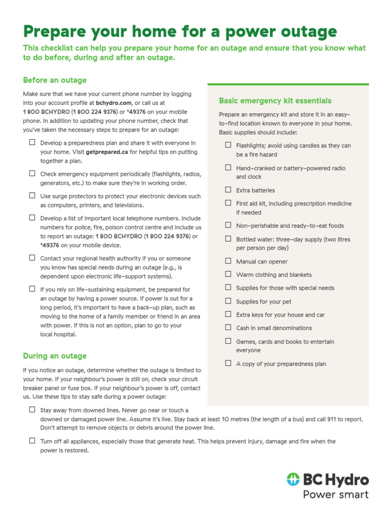 Prepare Your Home For A Power Outage | PDF | Refrigerator ...