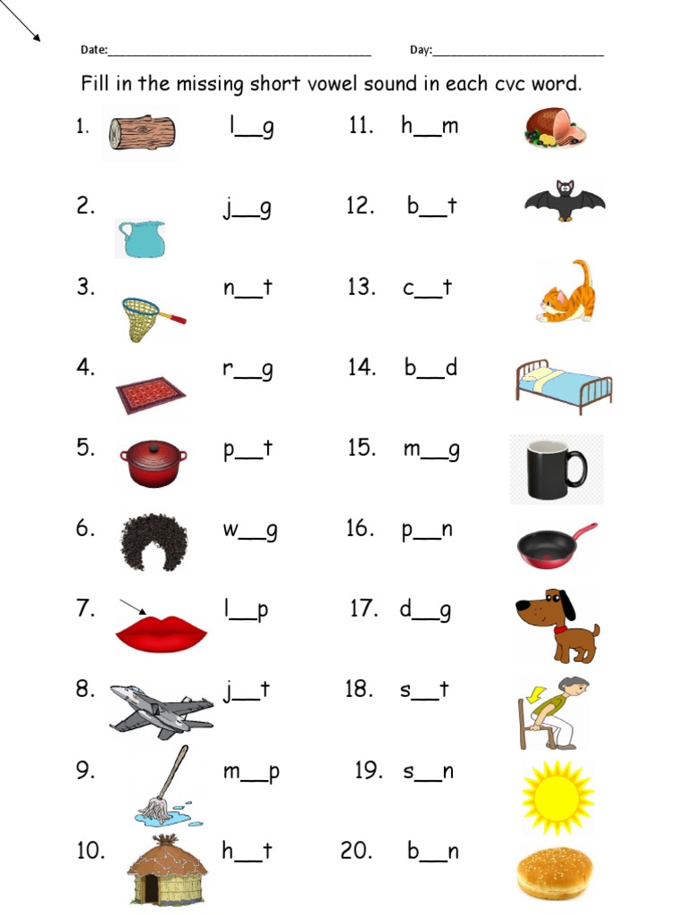 FS2 English Worksheets CVC and Dictation Sentences | PDF | Vegetables ...