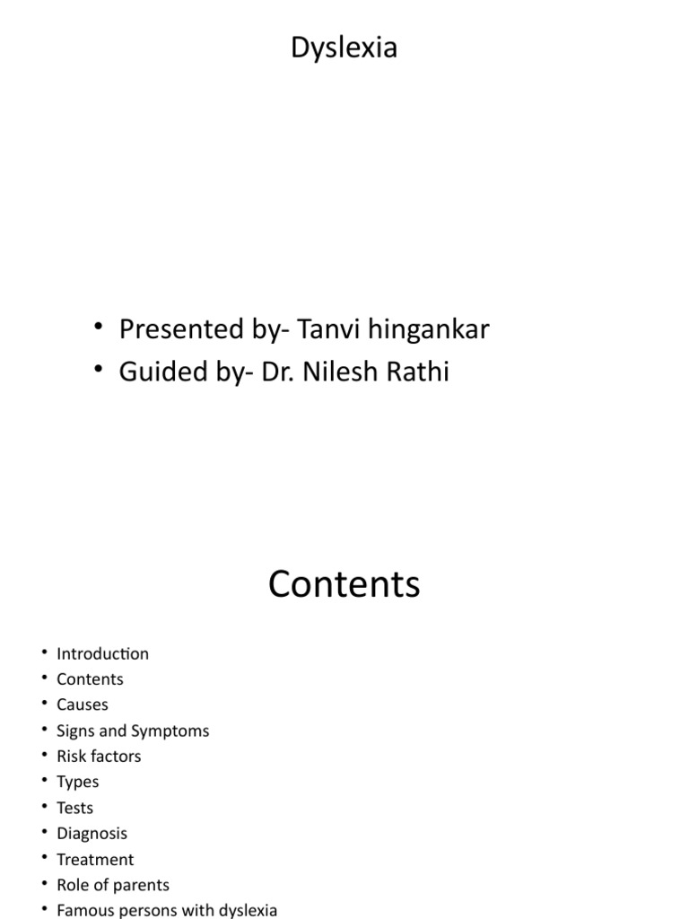 Dyslexia - Tanvi Hingankar, Dr. Nilesh Rathi | PDF | Dyslexia ...