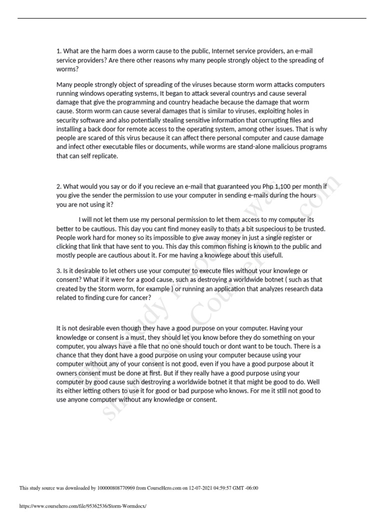 Storm Worm | PDF | Computer Virus | Malware