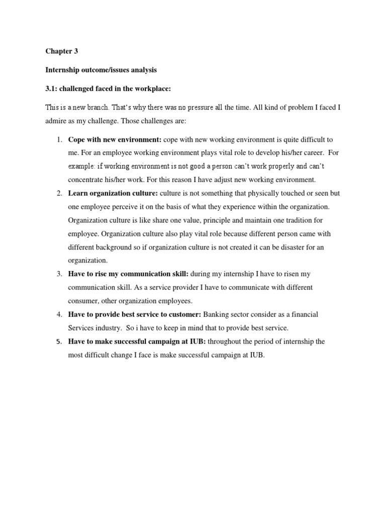 Challenges Faced During Internship Report | PDF | Banks | Marketing