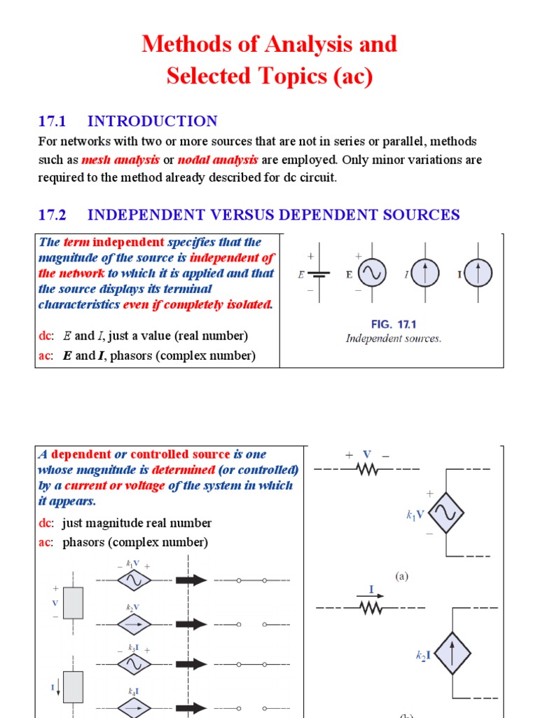 CH 17 - Methods of Analysis of Ac Circuits | PDF | Electrical Impedance ...
