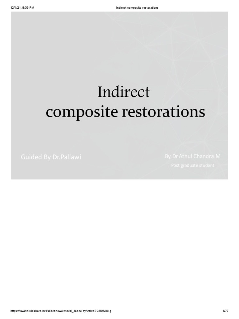 Indirect Composite Restorations | PDF | Computers