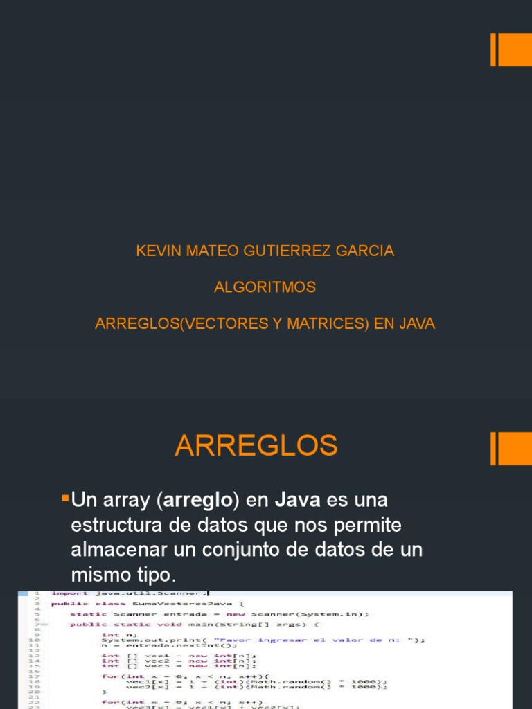 Arreglos, Matrices y Vectores | PDF