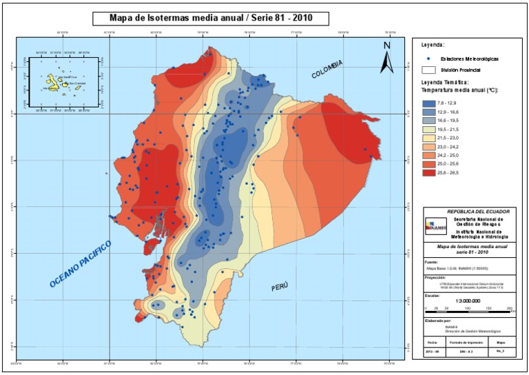 Mapa de Isotermas Anual 81 - 2010 | PDF | Datos geográficos e información | Geografía Física