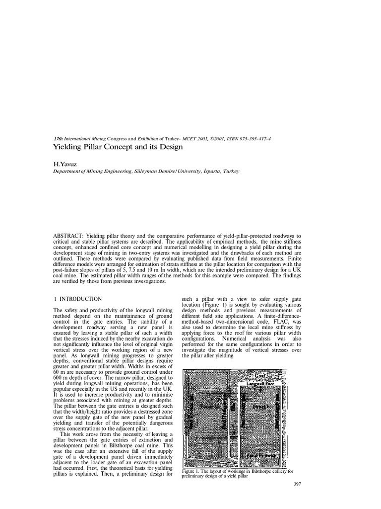 Yielding Pillar Concept and Its Design | PDF | Strength Of Materials ...