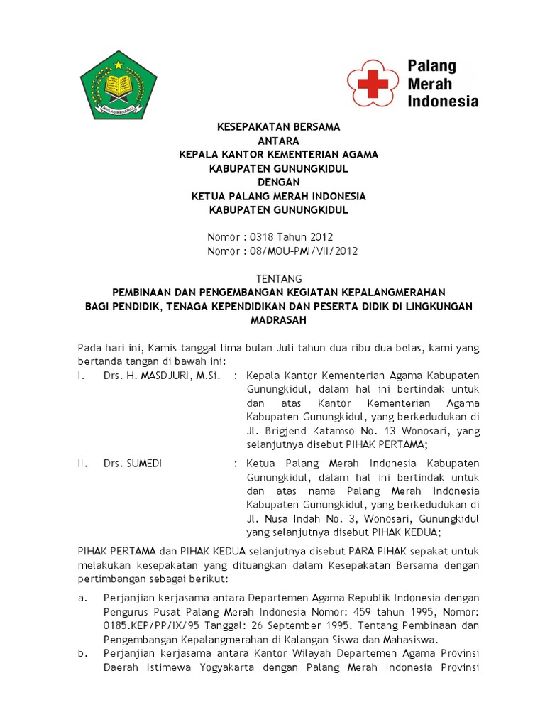 MoU PMI - KEMENAG | PDF