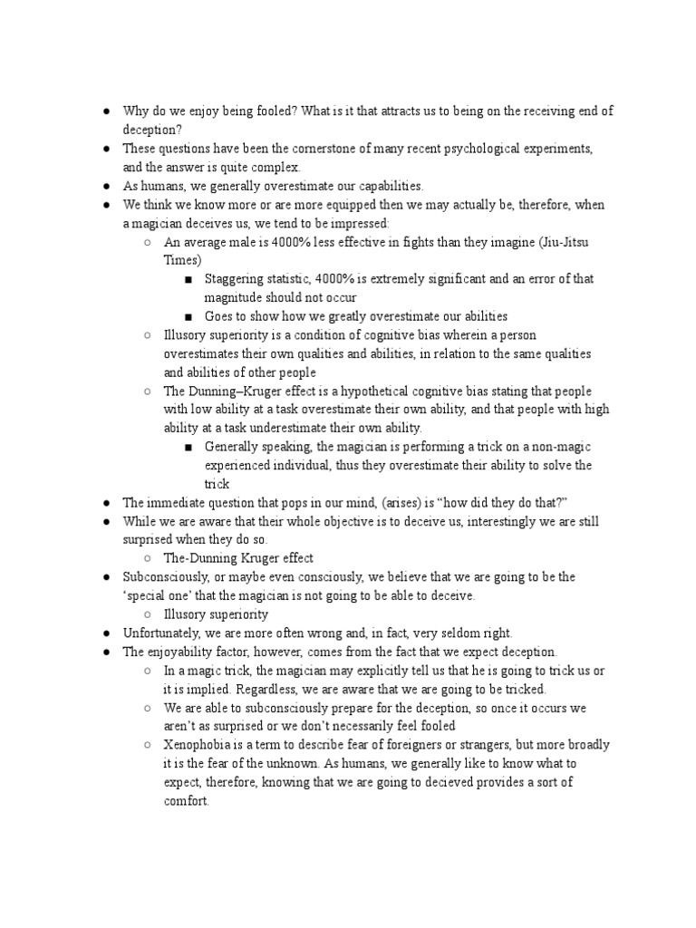 Essay 1 Bullet Points | PDF | Psychology | Psychological Concepts