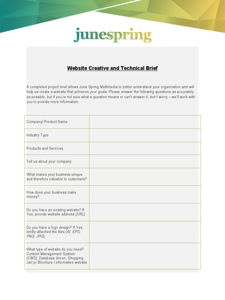 JSM Website Creative and Technical Brief | PDF | Career & Growth