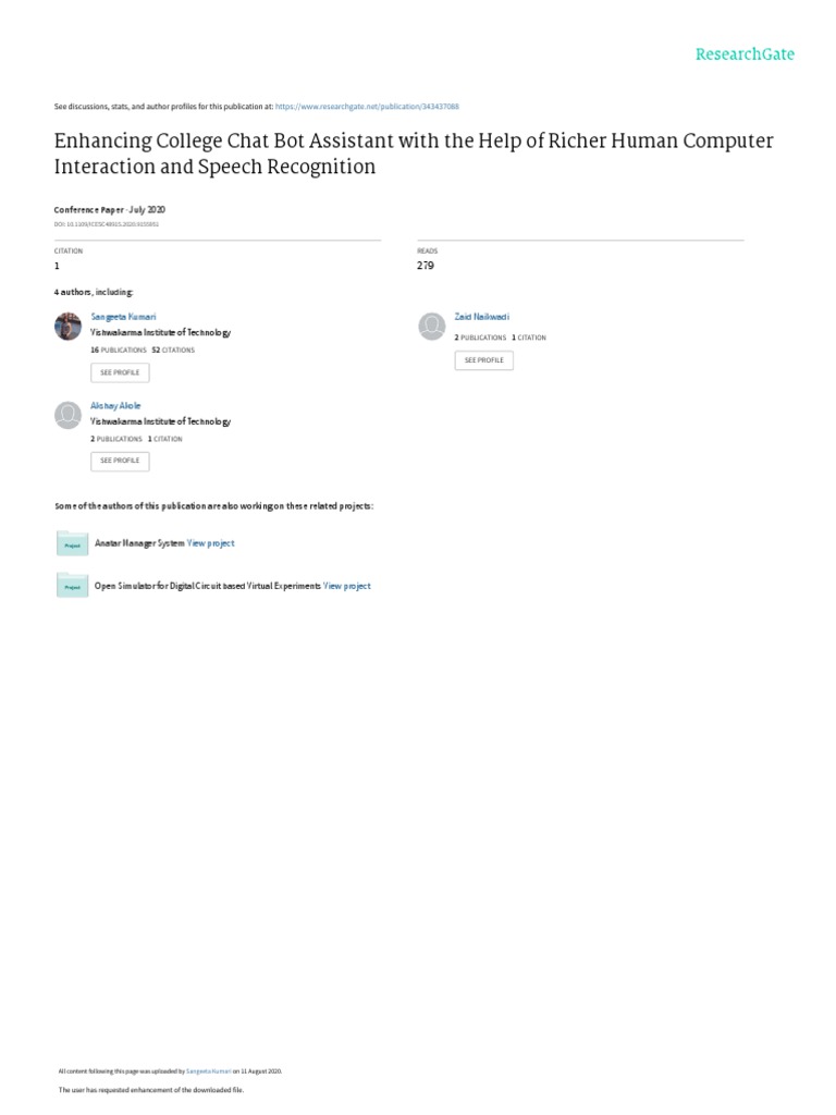 Enhancing College Chat Bot Assistant With The Help of Richer Human ...