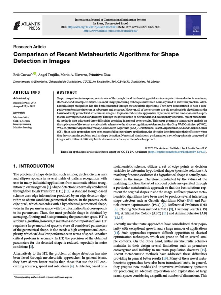 Comparison Of Recent Metaheuristic Algorithms For Pdf Metaheuristic Mathematical Optimization