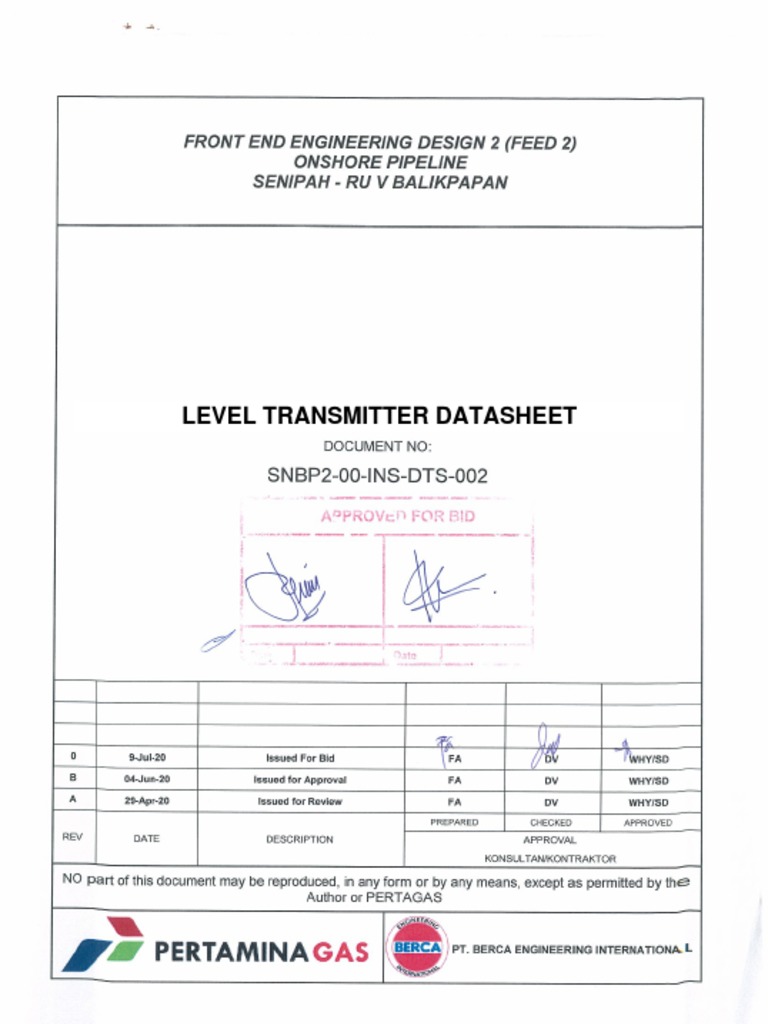 Datasheet For Level Transmitter | PDF | Pressure Measurement | Calibration