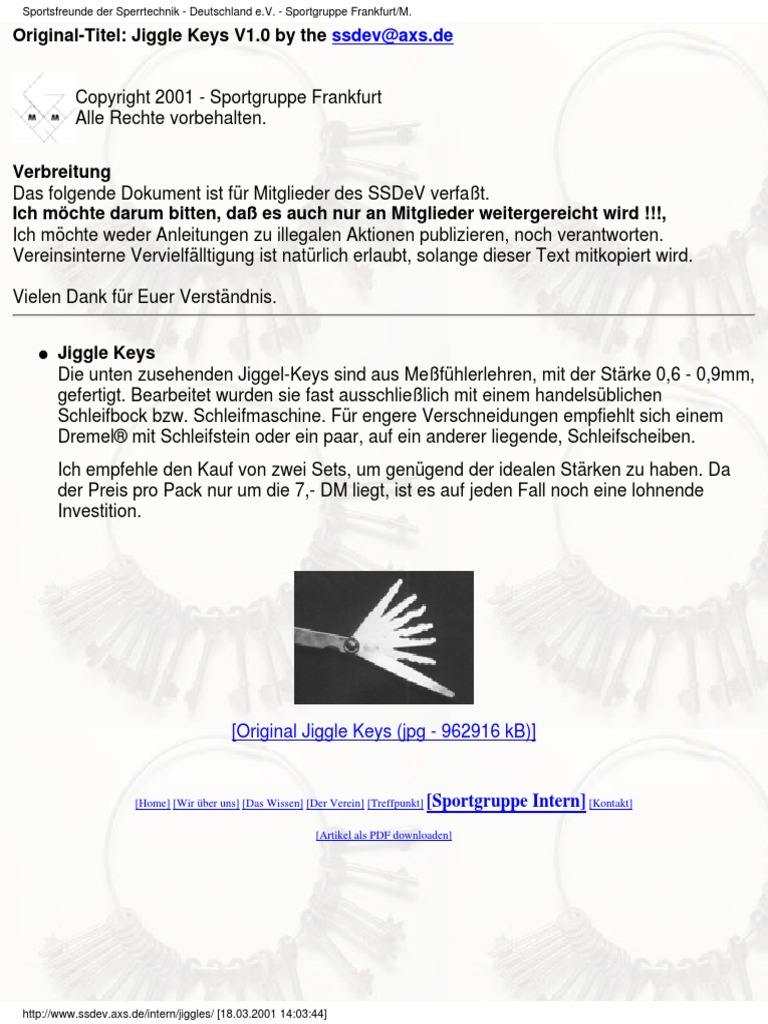 Lockpicking Jiggle Keys | PDF