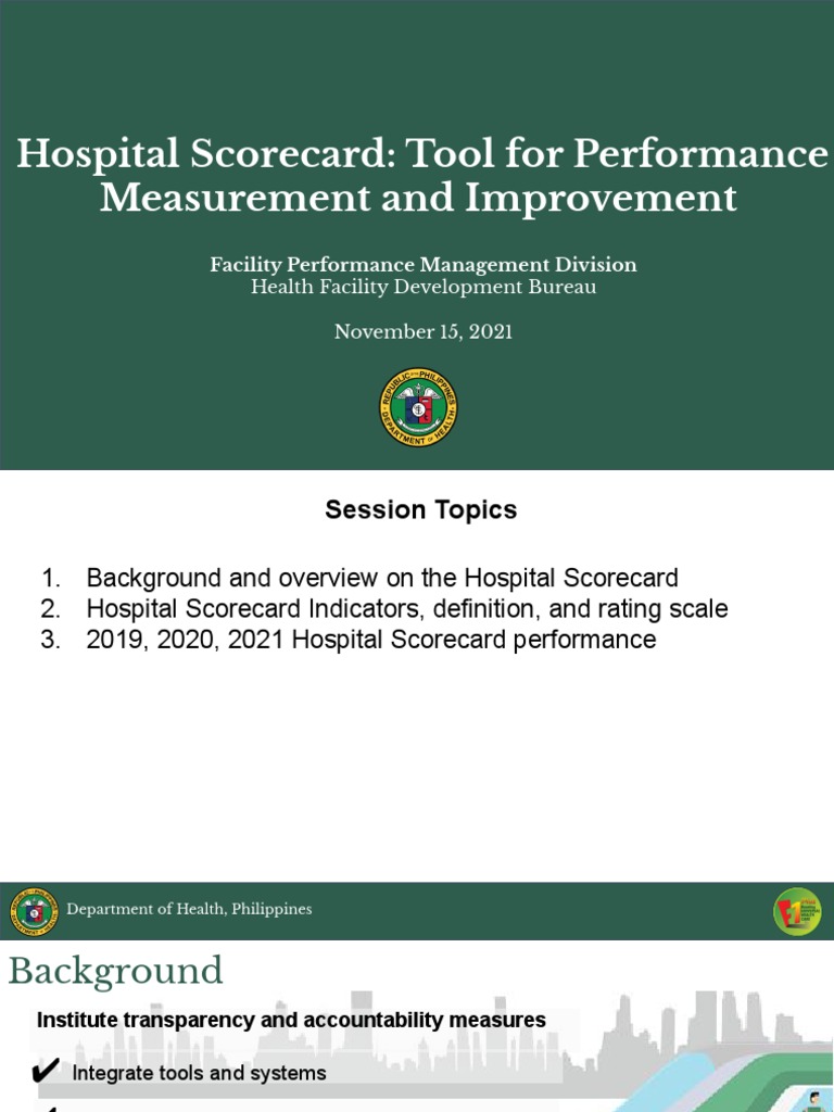 Orientation On Hospital Scorecard Indicators, Rating Scale and ...