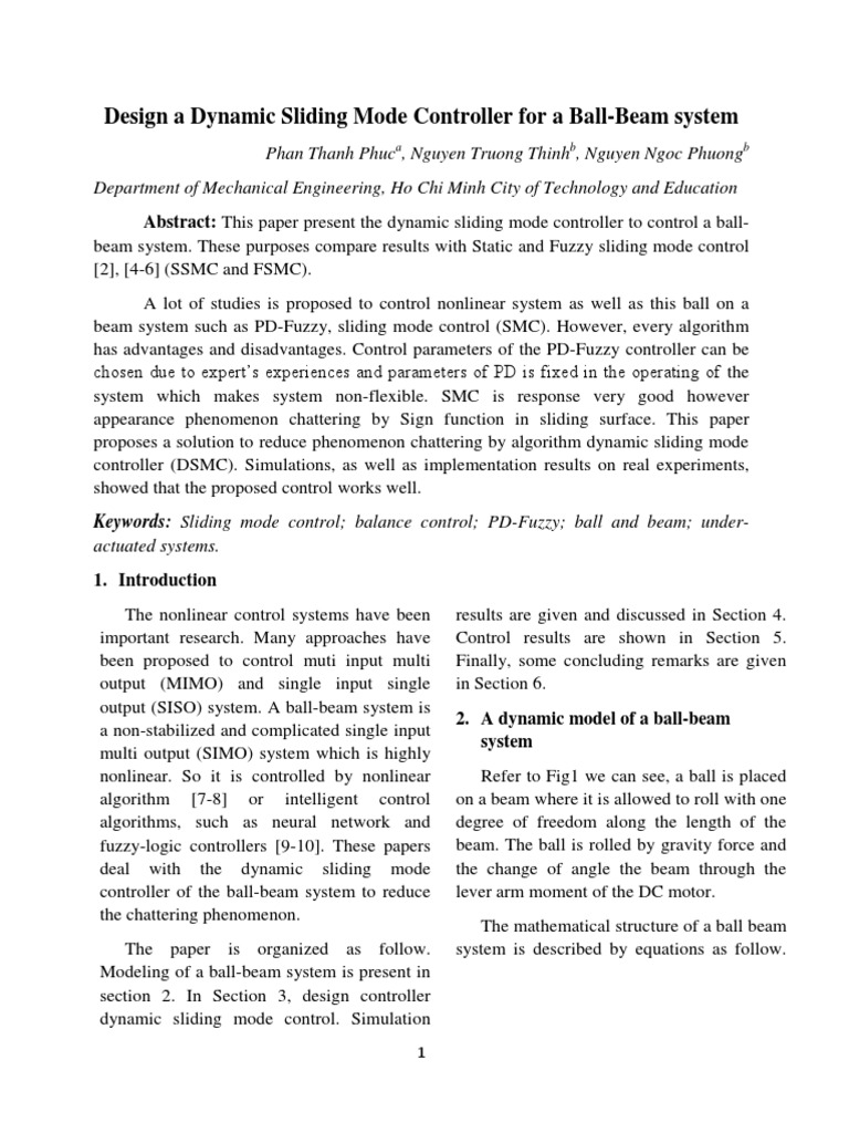Design A Dynamic Sliding Mode Controller | PDF | Control Theory | Electric Motor