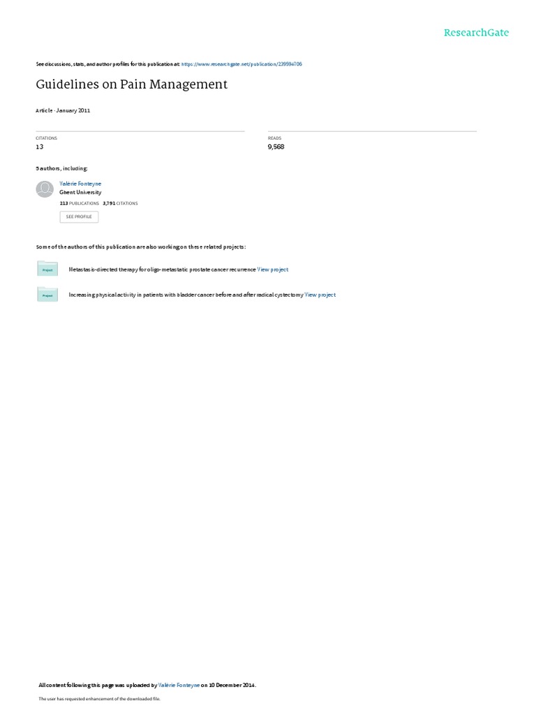 Guidelines On Pain Management | PDF | Pain | Analgesic