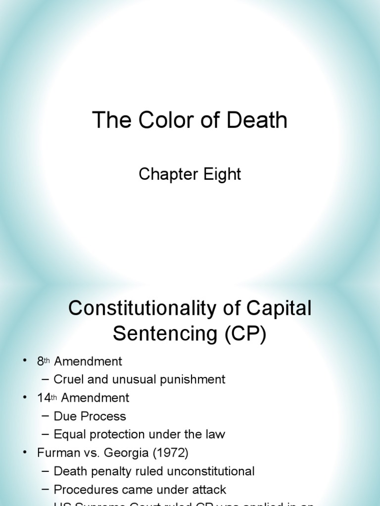 The Color of Death: Chapter Eight | PDF | Capital Punishment | Furman V ...