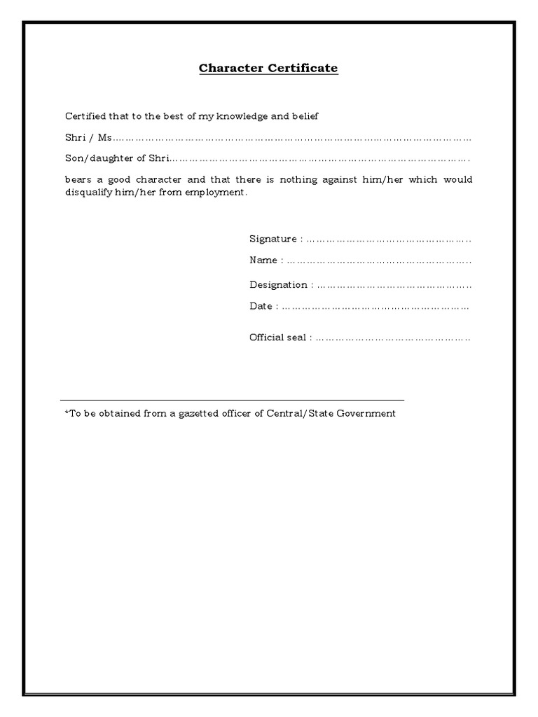 Character Certificate147745920211210 | PDF