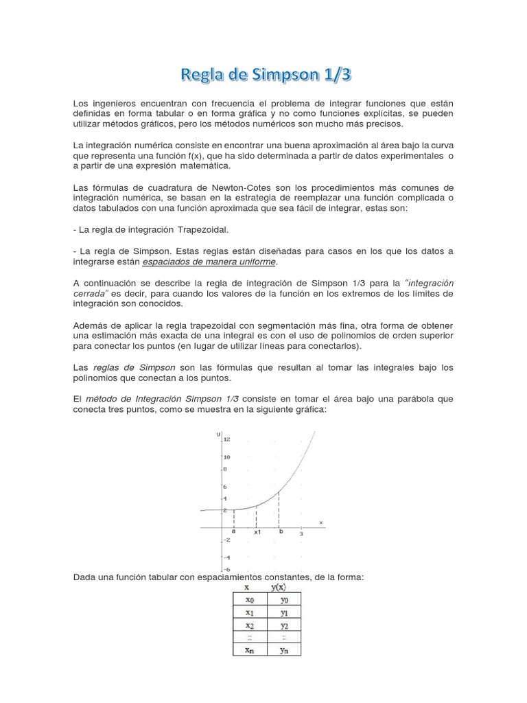 2regla de Simpson 1-3 | PDF