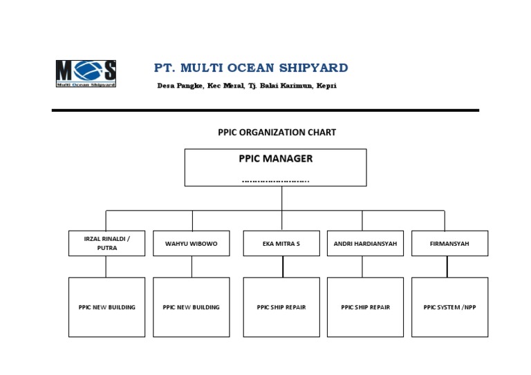 Struktur Organisasi PPIC PT Multi Ocean | PDF | Cooking, Food & Wine