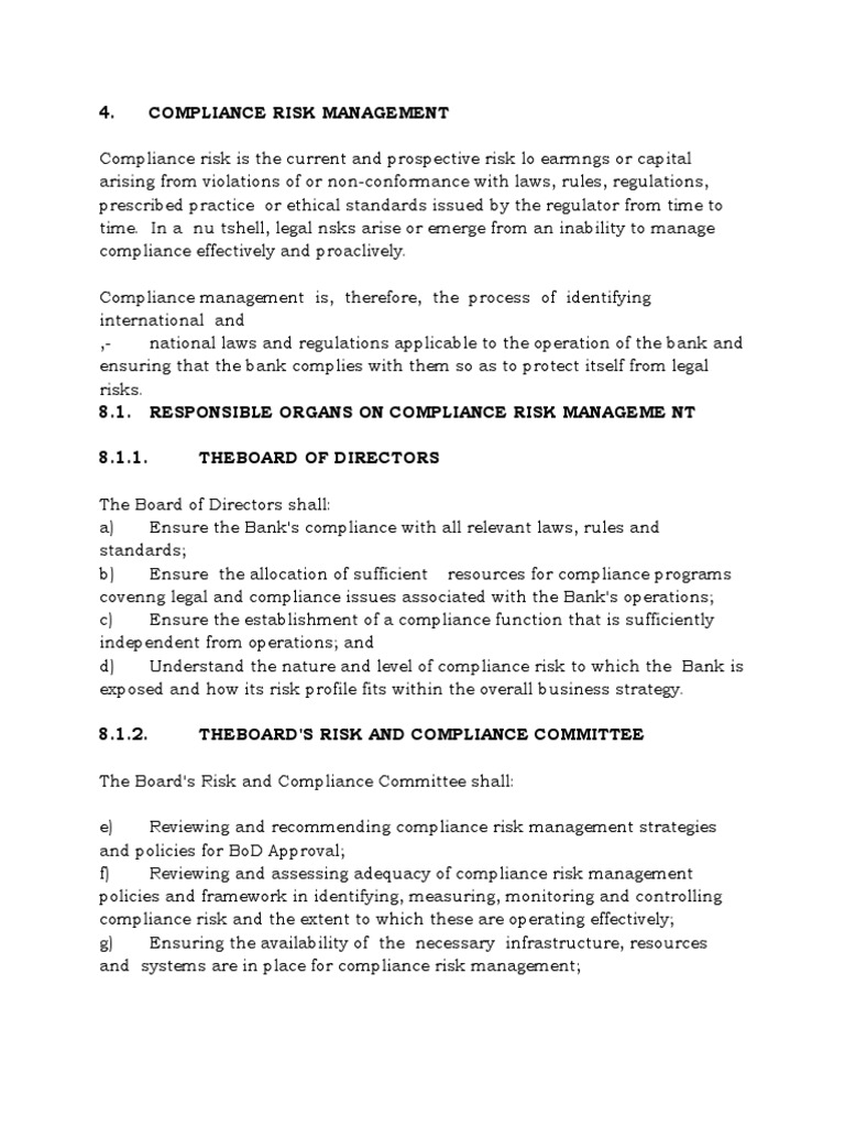 Compliance Risk Management | PDF | Regulatory Compliance | Risk Management