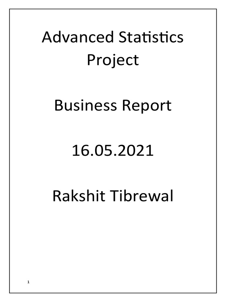 Advanced Statistics for Data Analytics | PDF | Principal Component ...