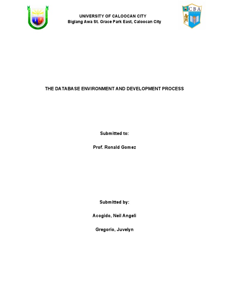 PART 1 - The Database Environment and Development Process | PDF | Databases | Relational Database