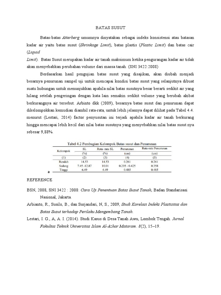 Definisi dan Pengujian Batas Susut Tanah | PDF | Sains & Matematika
