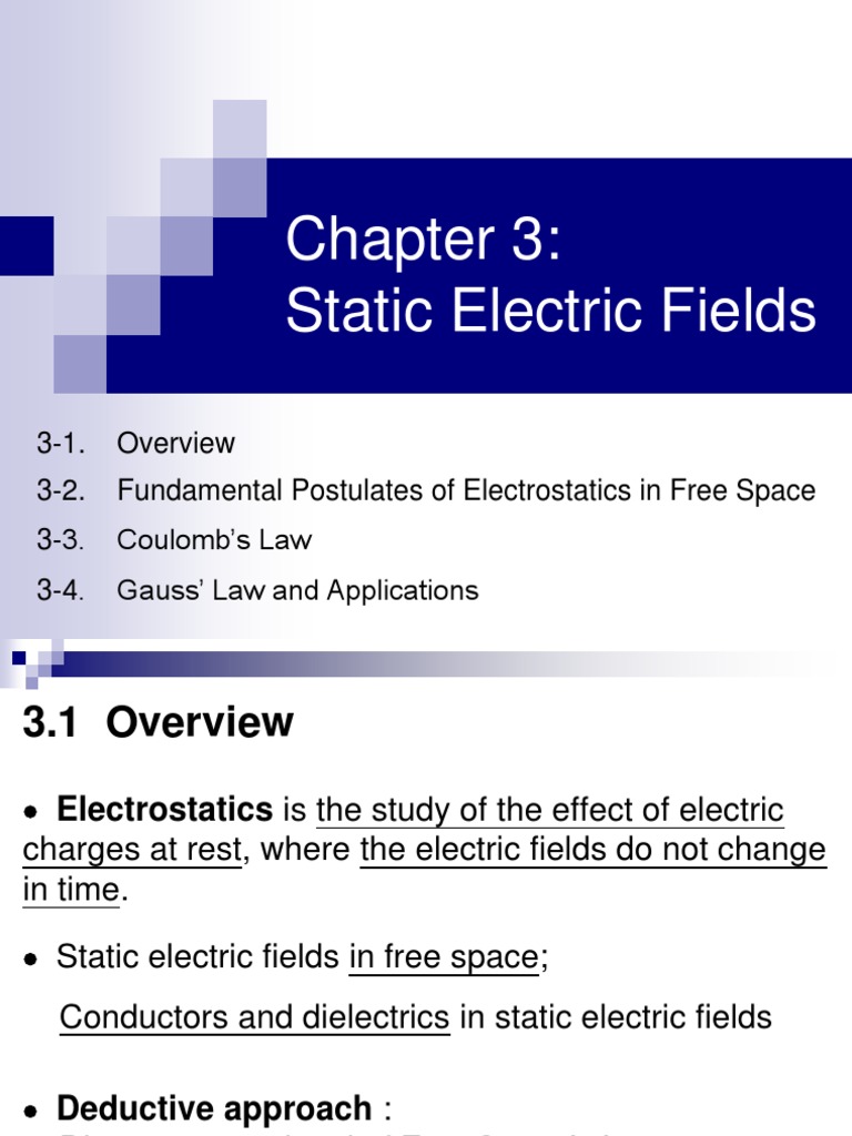 Static Electric Fields | PDF | Electric Field | Electrostatics