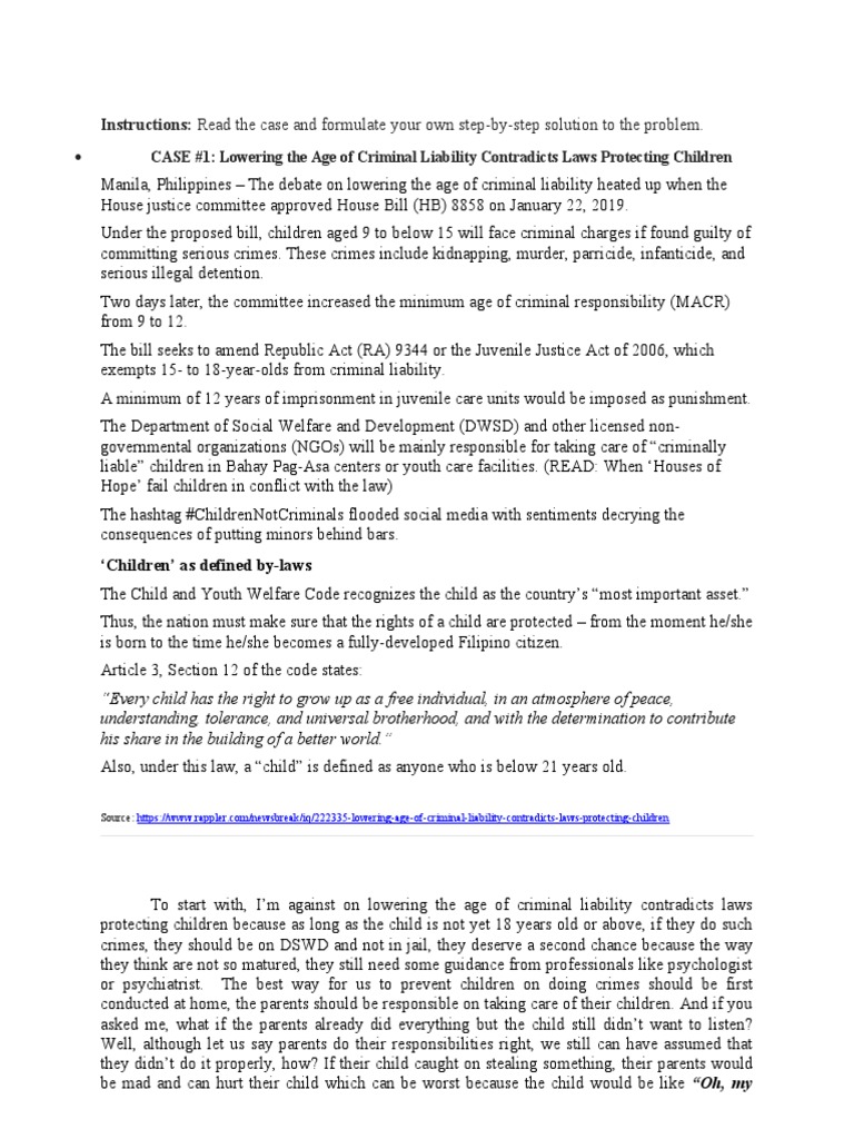 Instructions: Read The Case and Formulate Your Own Step-By-Step ...