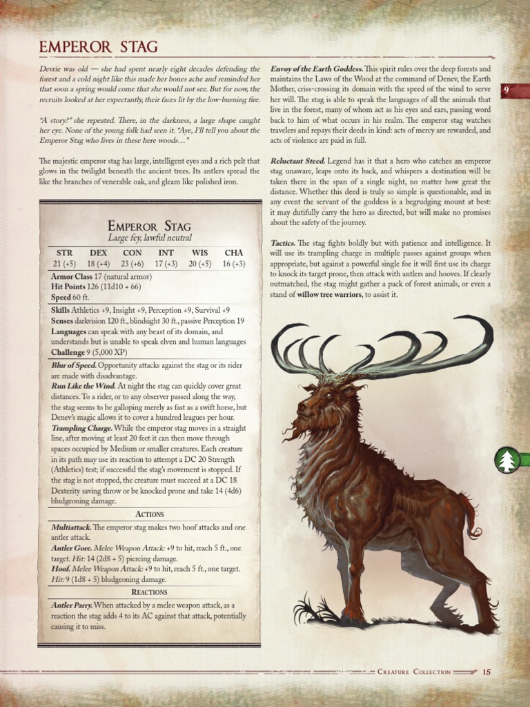 Emperor Stag: Large Fey, Lawful Neutral | PDF | Copyright | License