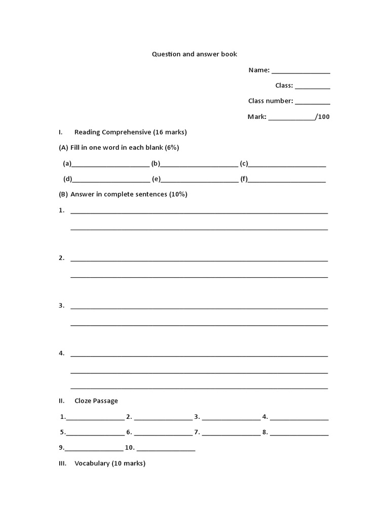 Answer Book | PDF | Linguistics | Syntax