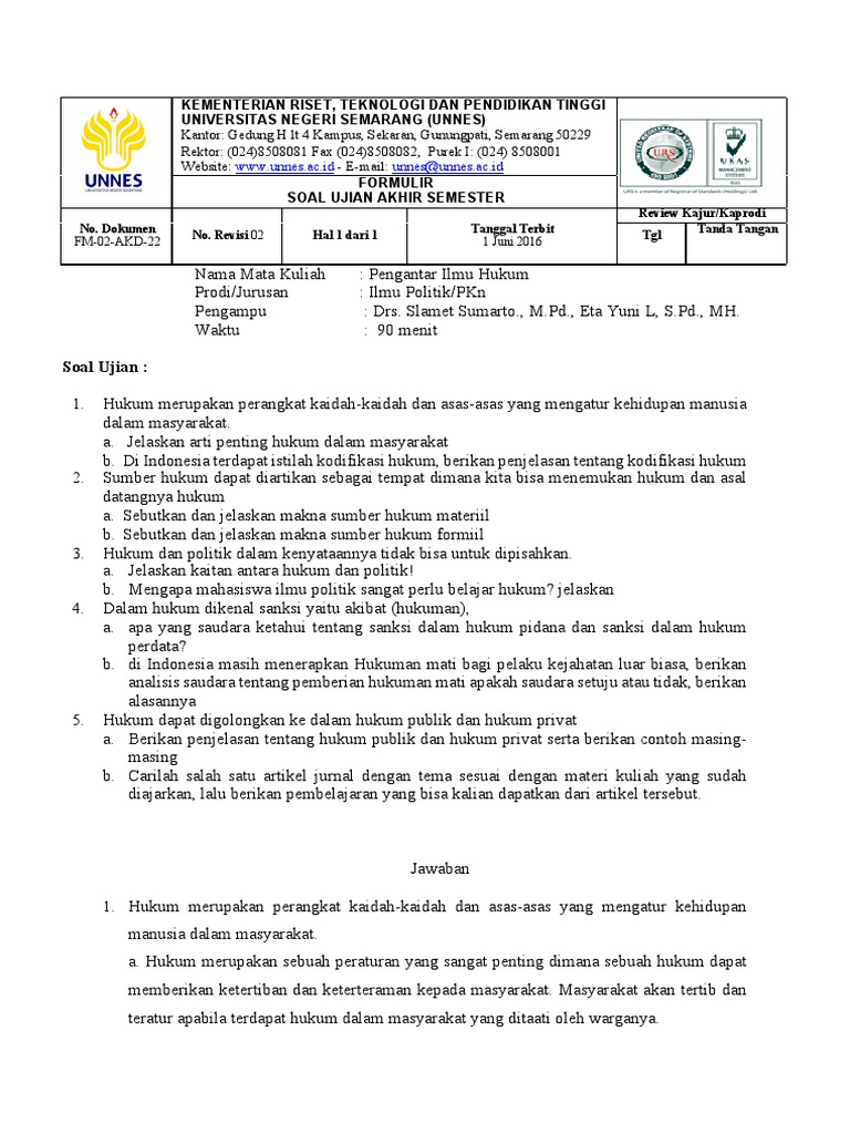 Soal Uas Pih 2021 | PDF