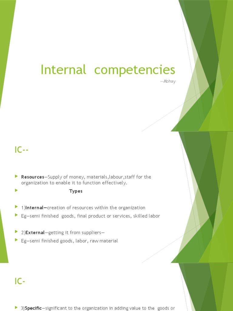 Internal Competencies - Lect 13, ST Management | PDF | Competence ...