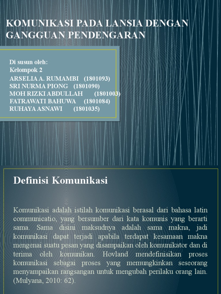 Komunikasi Efektif untuk Lansia Tuli | PDF