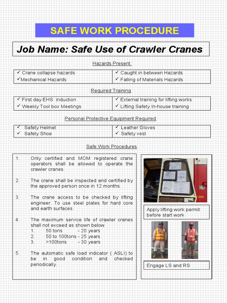 Safe Use of Crawler Cranes Procedures | PDF | Crane (Machine) | Truck
