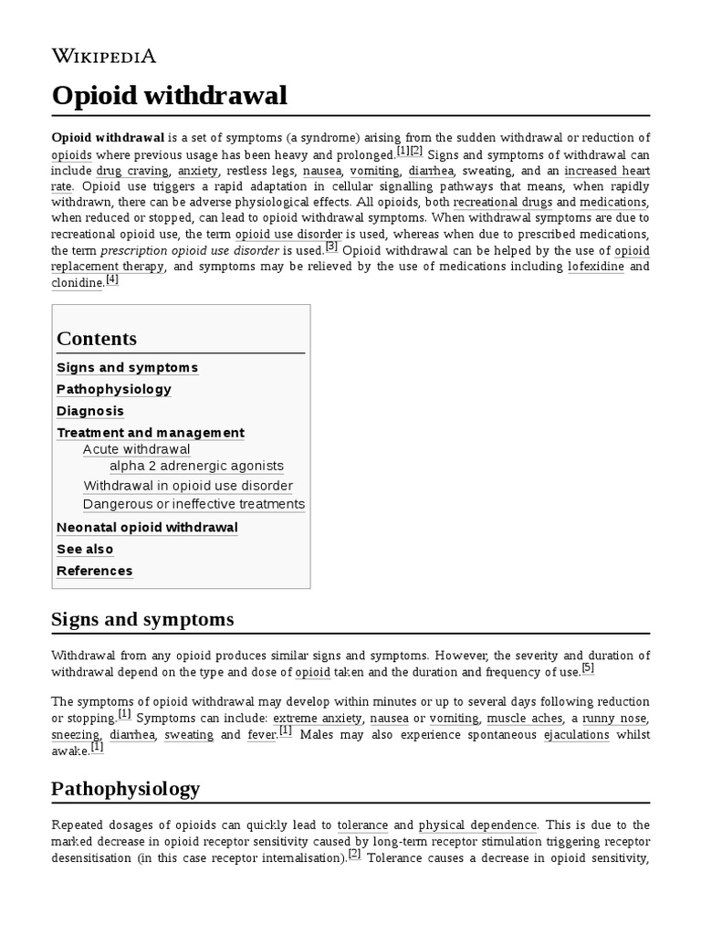 Opioid Withdrawal | PDF | Mental And Behavioural Disorders | Abnormal ...