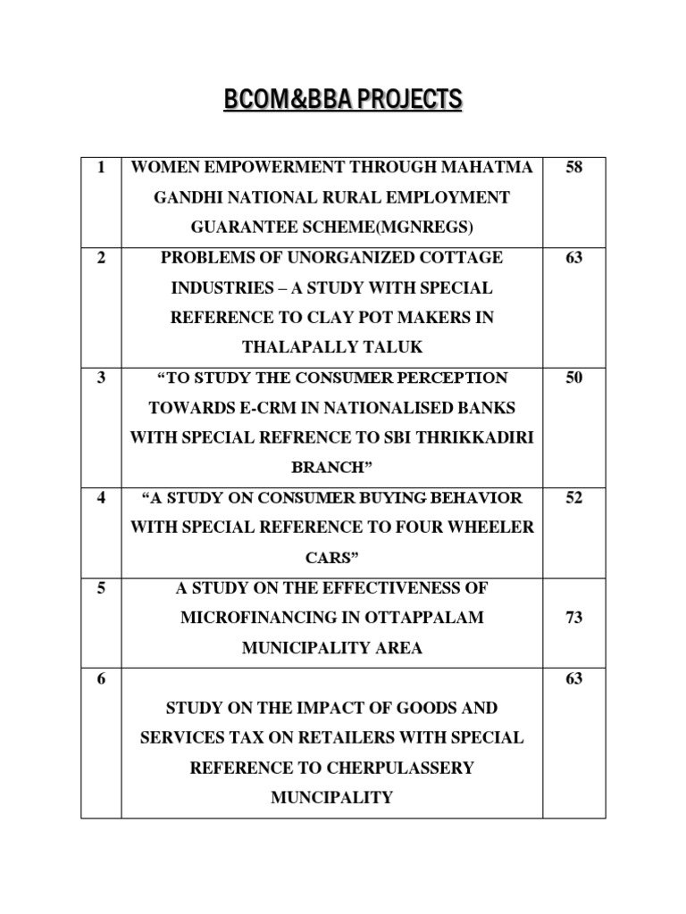 Projects Bcom Bba 90658 | PDF | Consumer Behaviour | Customer