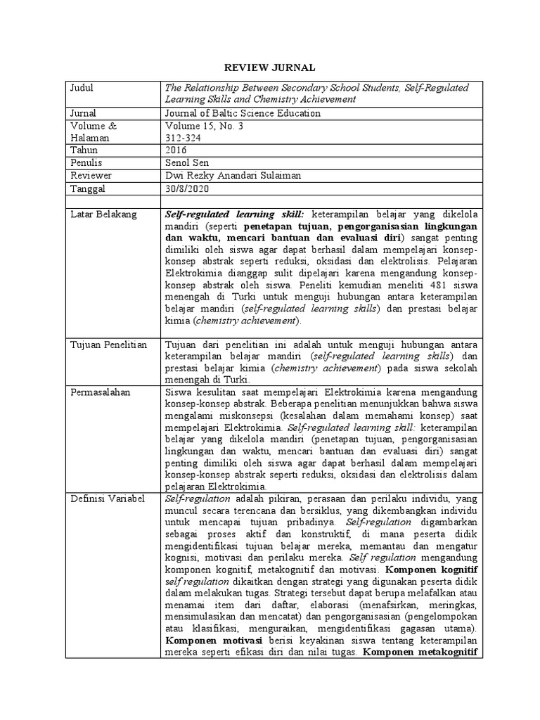 Contoh Review Jurnal | PDF | Karier & Perkembangan