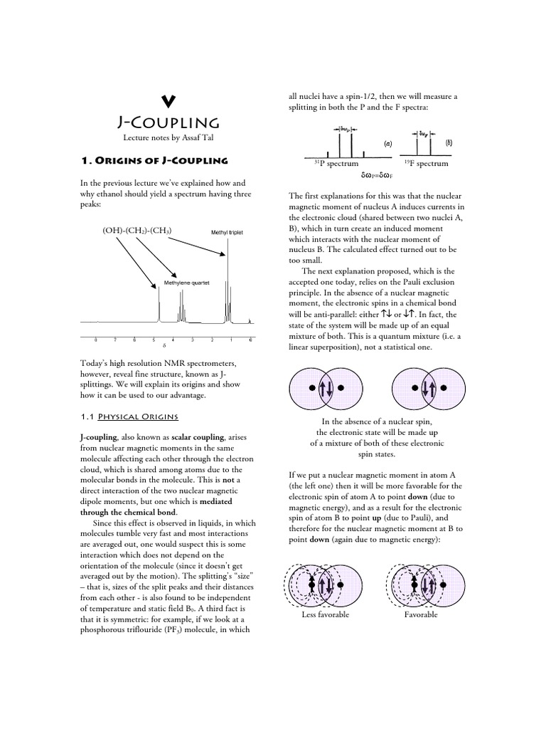Lecture V - J-Coupling | PDF | Nuclear Magnetic Resonance | Theoretical ... Lecture V - J-Coupling | PDF | Nuclear Magnetic Resonance | Theoretical ...